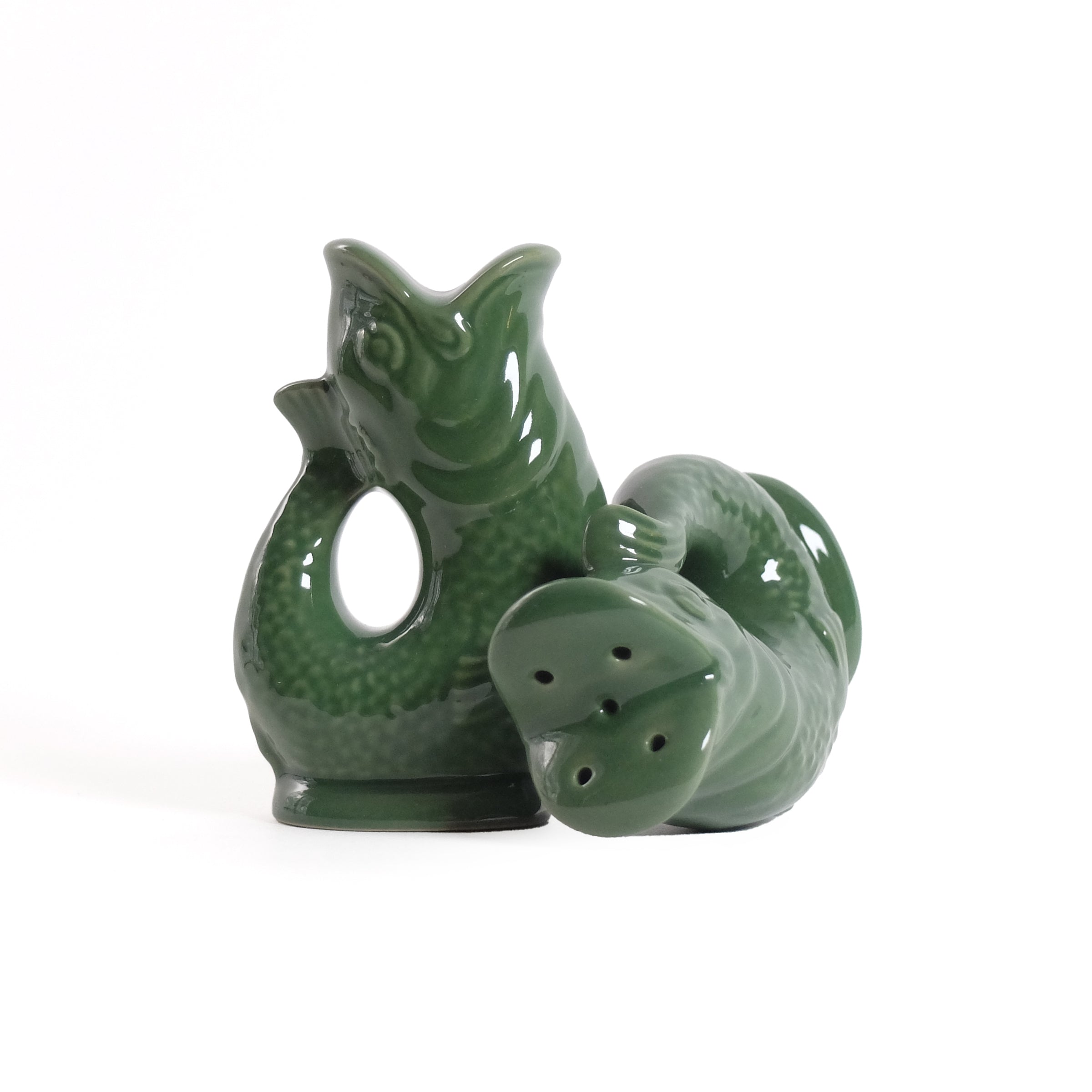 Gluckigluck Peper en Zoutstel│Groen│Vis Keramiek – Designmarket.today
